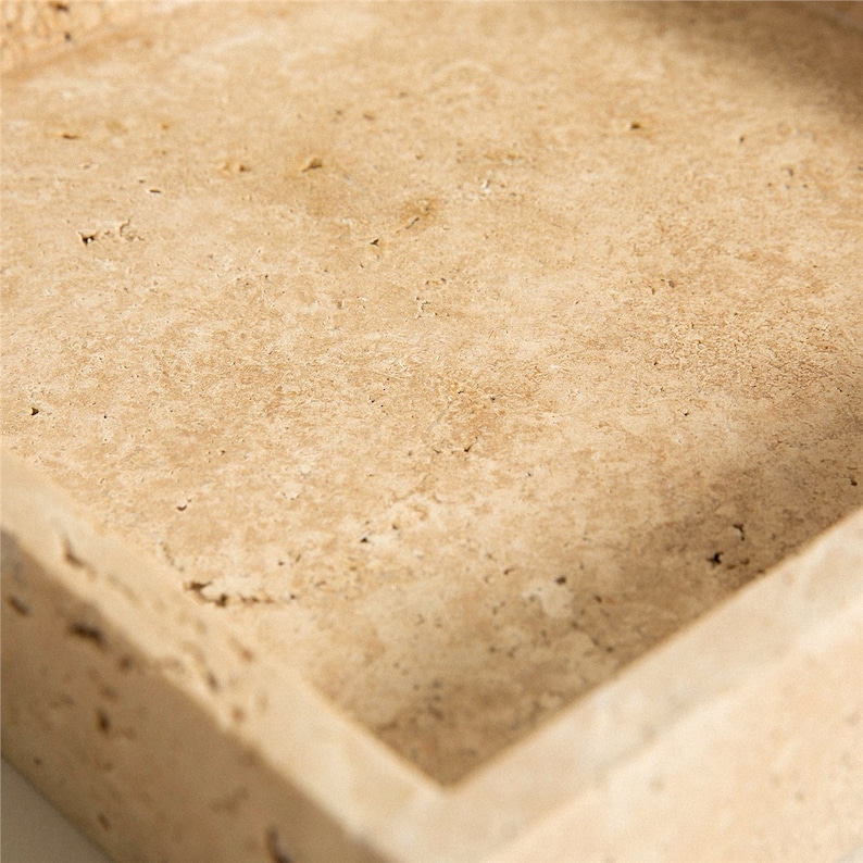 TRAVERTINE TRAY, Natural Stone Tray, Square OTTOMAN Tray, Marble ...