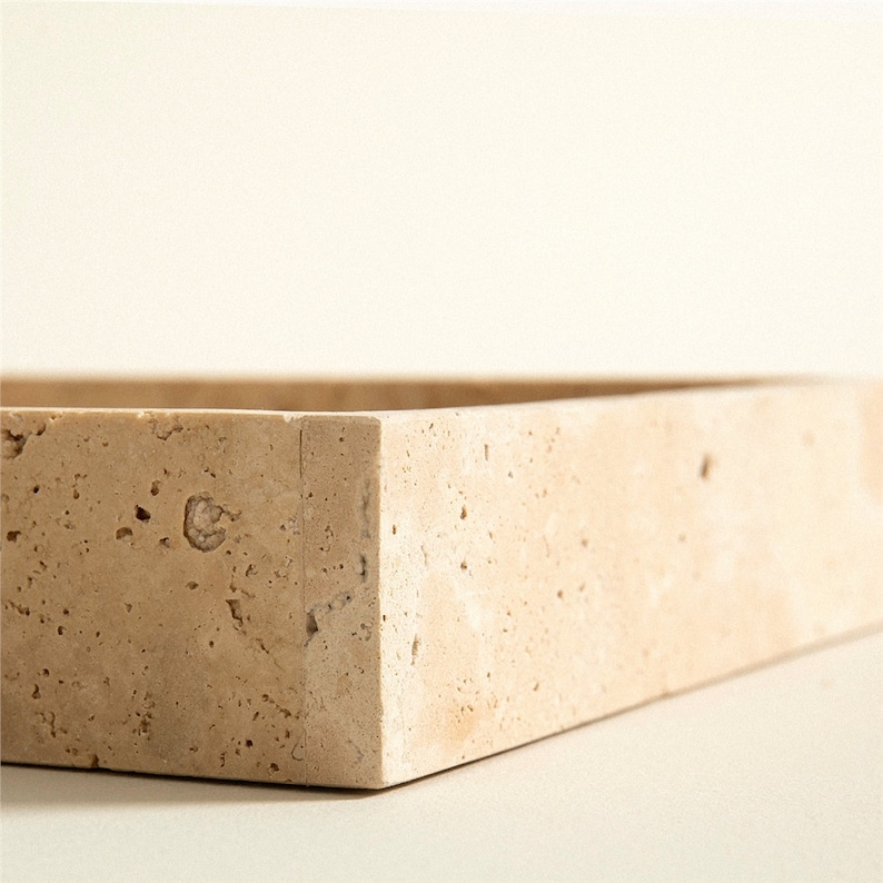 TRAVERTINE TRAY Natural Stone Tray Square OTTOMAN Tray - Etsy