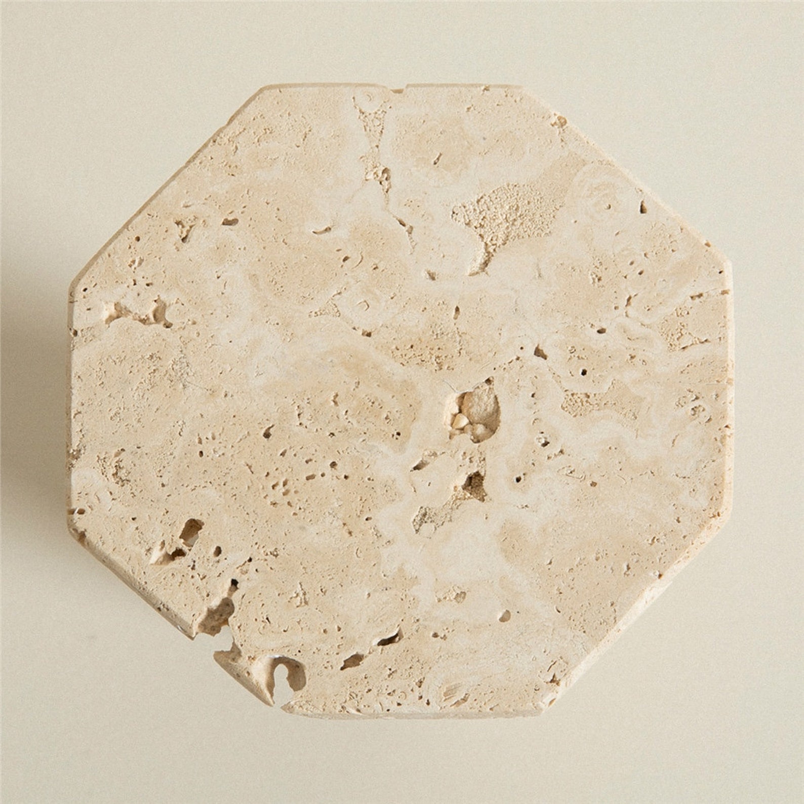 TRAVERTINE STAND, Natural Stone Stand, OCTAGON Table Decor, Living Room ...