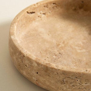 NATURAL STONE BOWL, 10'' Travertine Bowl, Dining Table Top, Marble ...