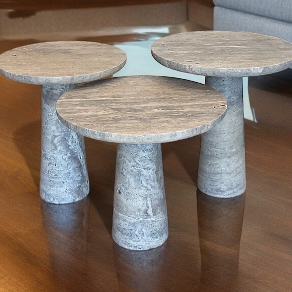 Travertine Accent Table - Etsy