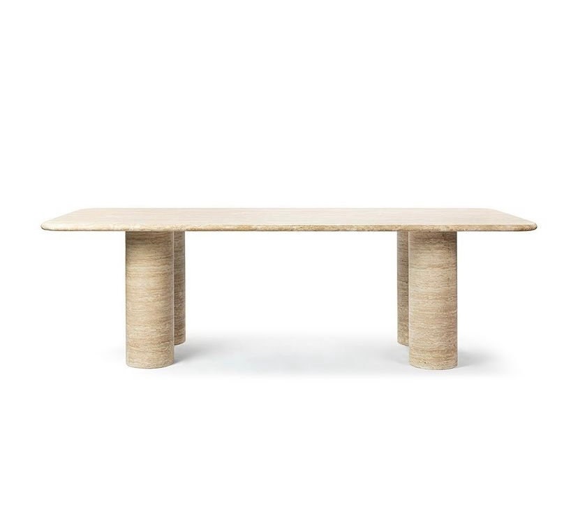 DINING TABLE TRAVERTINE, Rectangular Large Marble Dining Table Seats 4 ...