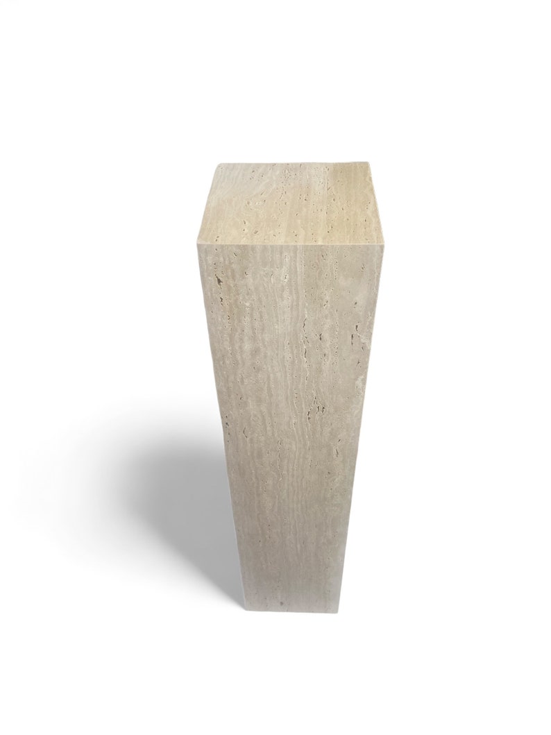 PEDESTAL TRAVERTINE, Custom Size Stone Block Pedestal, Block Side Table ...