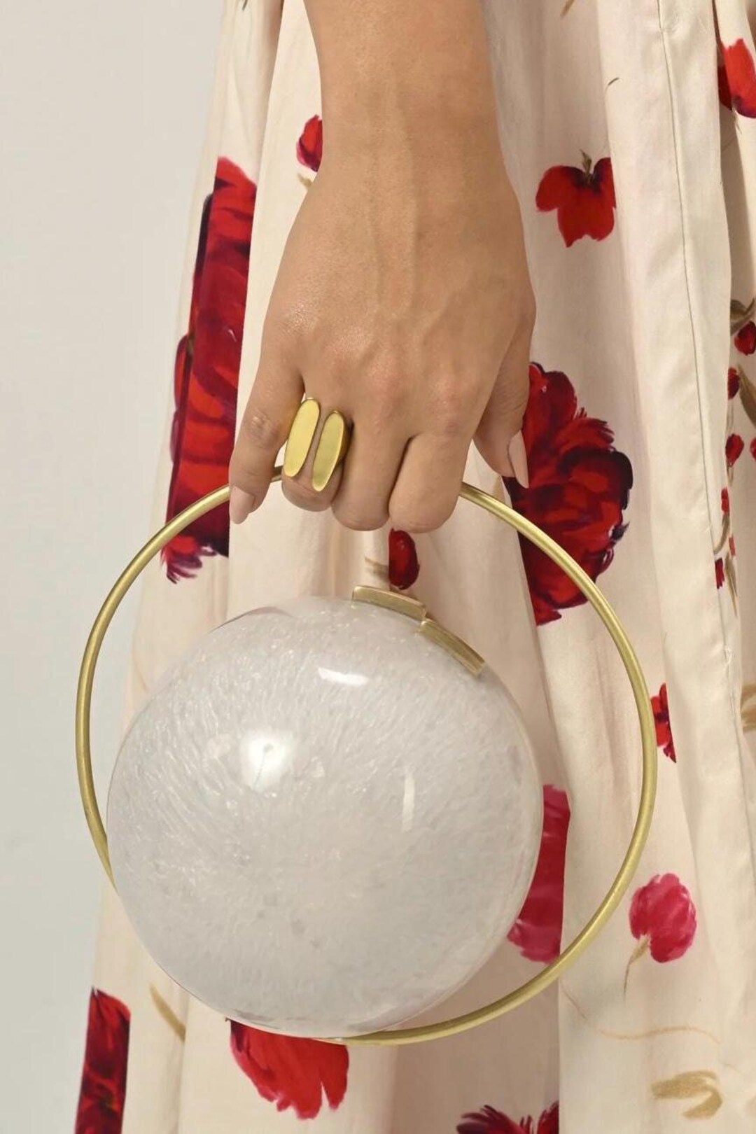Pearl Resin Ball Clutch: Fashionable Bag With Brass Handle - Etsy
