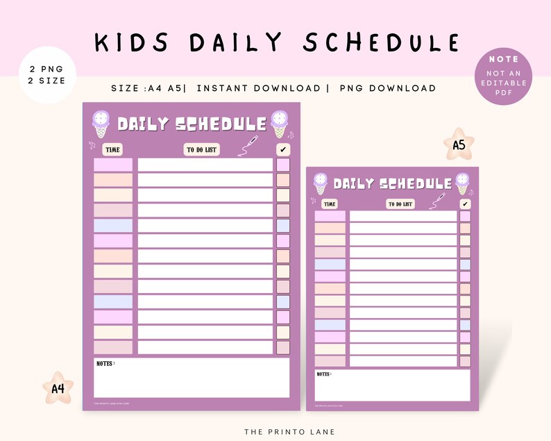 Kids Daily Schedule Printable Daily Schedule for Kids Kids - Etsy