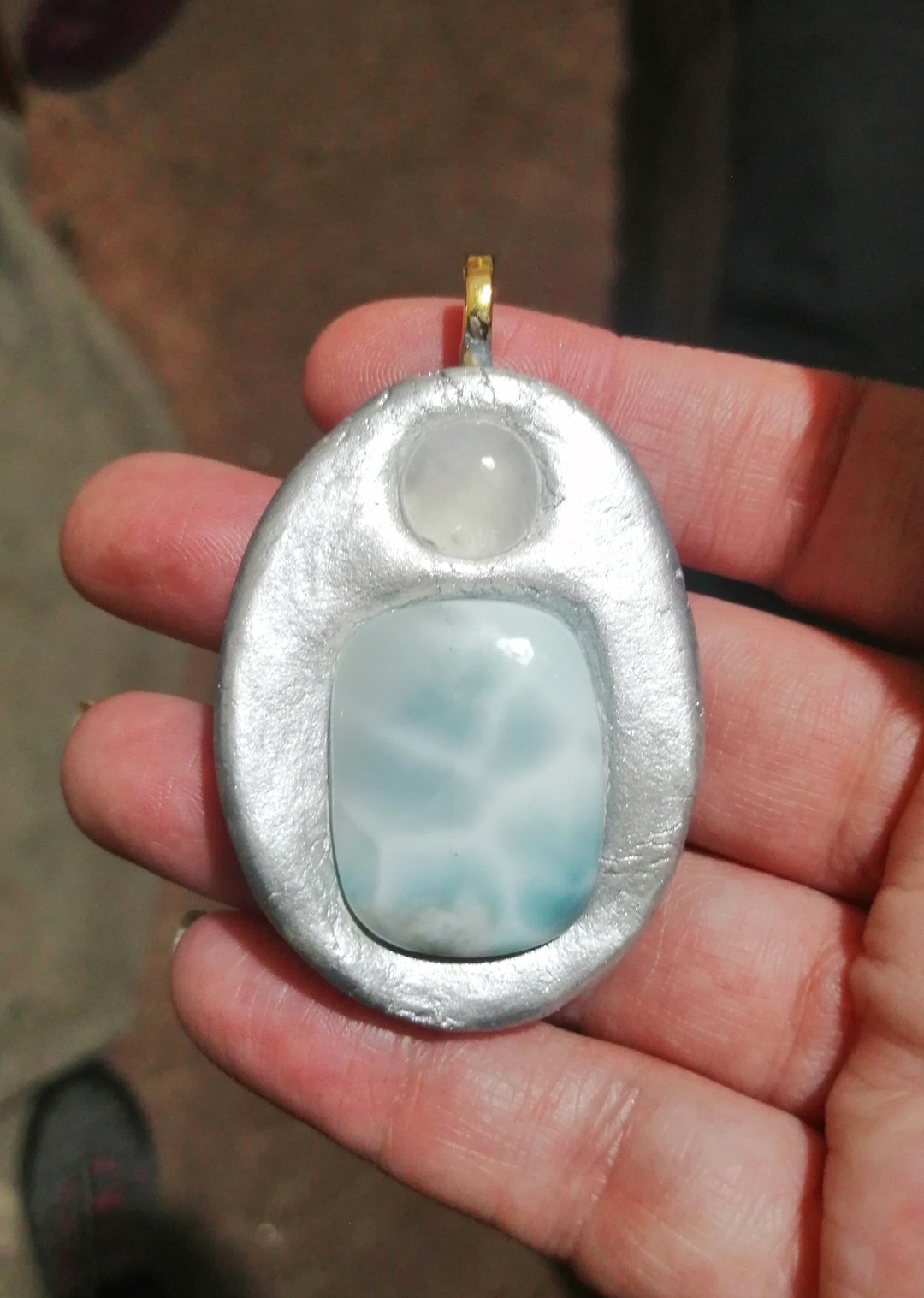 Larimar and Moonstone Sea Witch Amulet Pendant, Water Mermaid Magick - Etsy