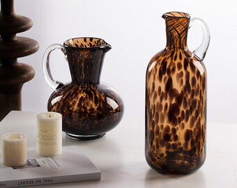 Tortoiseshell Glass Vase - Etsy UK