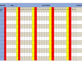 2023 Employee Attendance Calendar - Etsy Australia