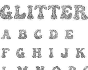Silver Glitter Alphabet Png - Etsy