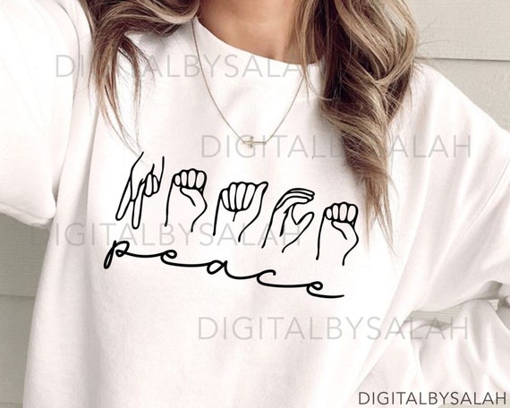 Peace Sign Language Svg Peace Svg Png American Sign - Etsy UK