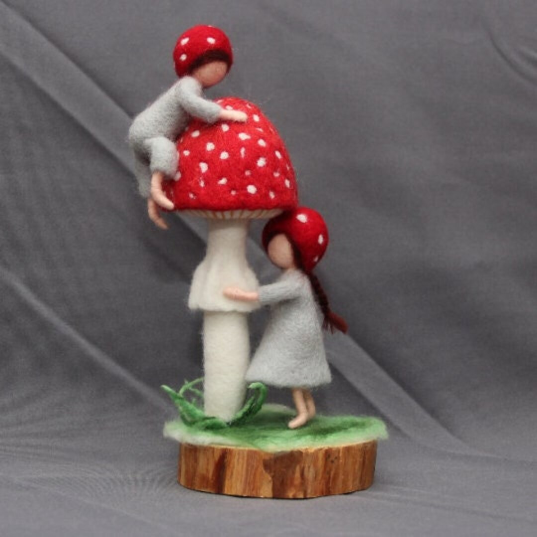 Needle Felted Toadstool Gnomes, Mushroom Gnomes Sculpture, Waldorf ...
