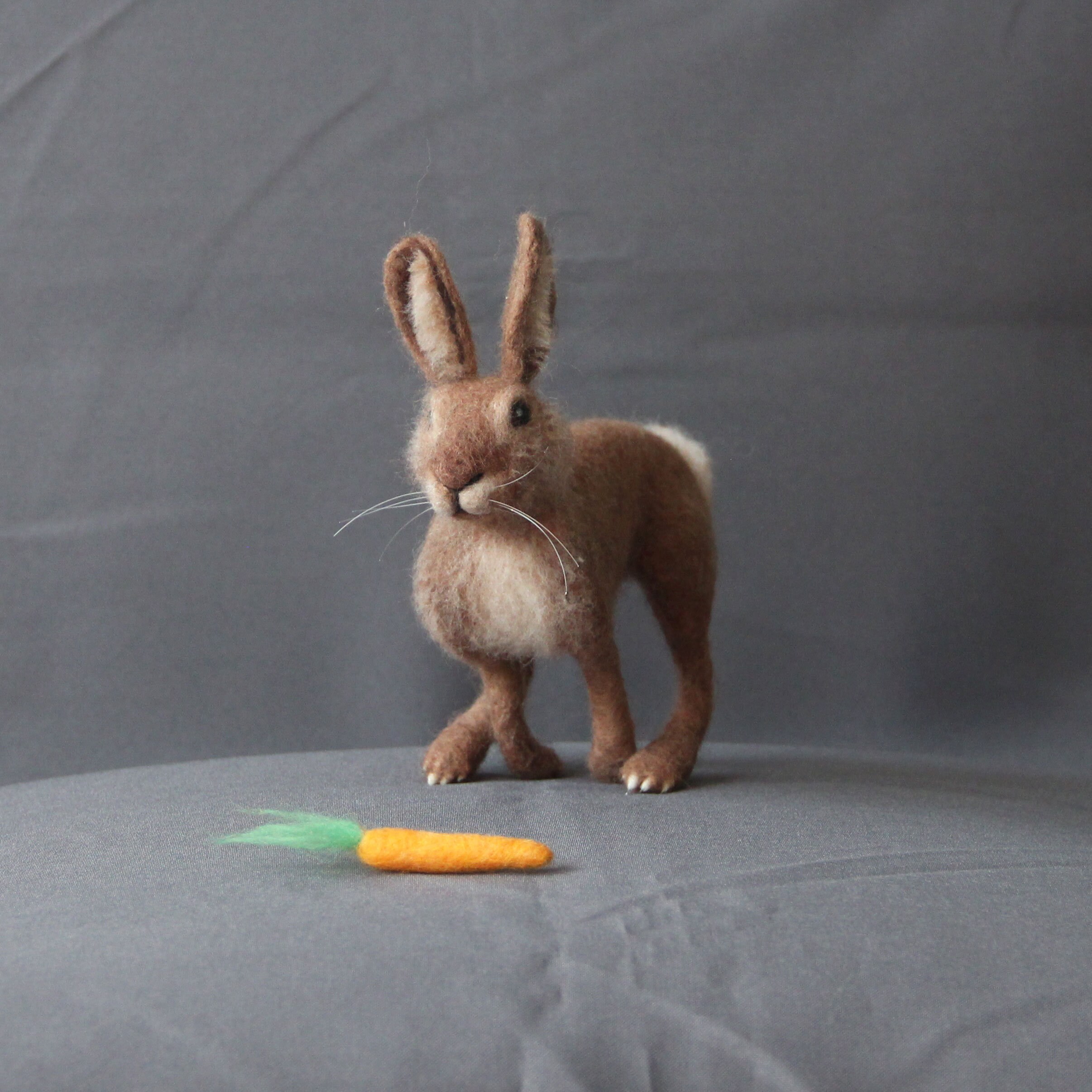 Needle Felted Hare Sculpture, Easter Hare Decor, Needle Felted Animal ...