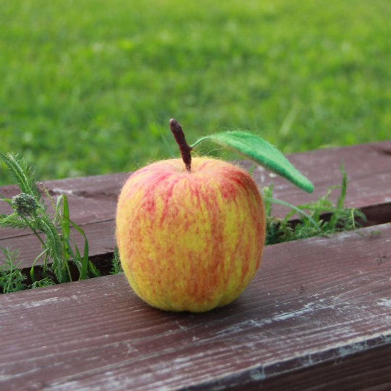 Needle Felted Red Apple, Life Size Needle Felted Fruit, Autumn Fall ...