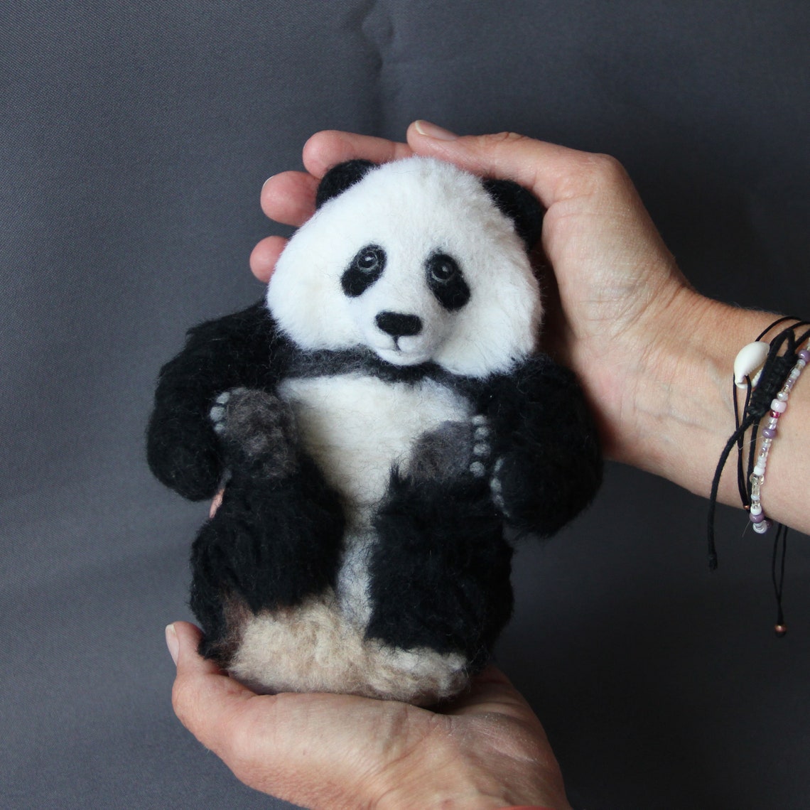 Needle Felted Baby Panda Panda Bear Sculpture Panda Home - Etsy
