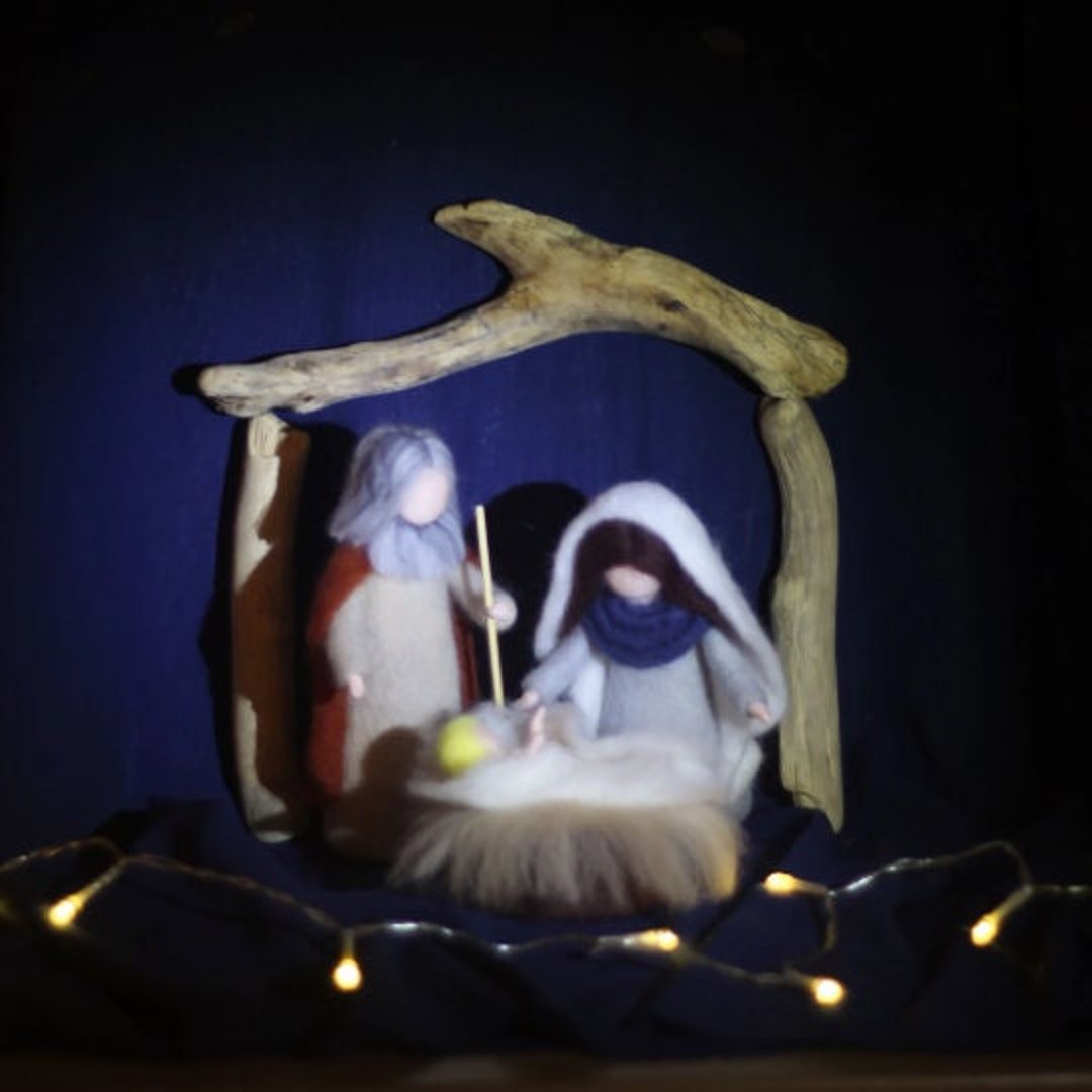 Needle Felted Nativity Set, Christmas Decoration, Holy Family, Mary ...