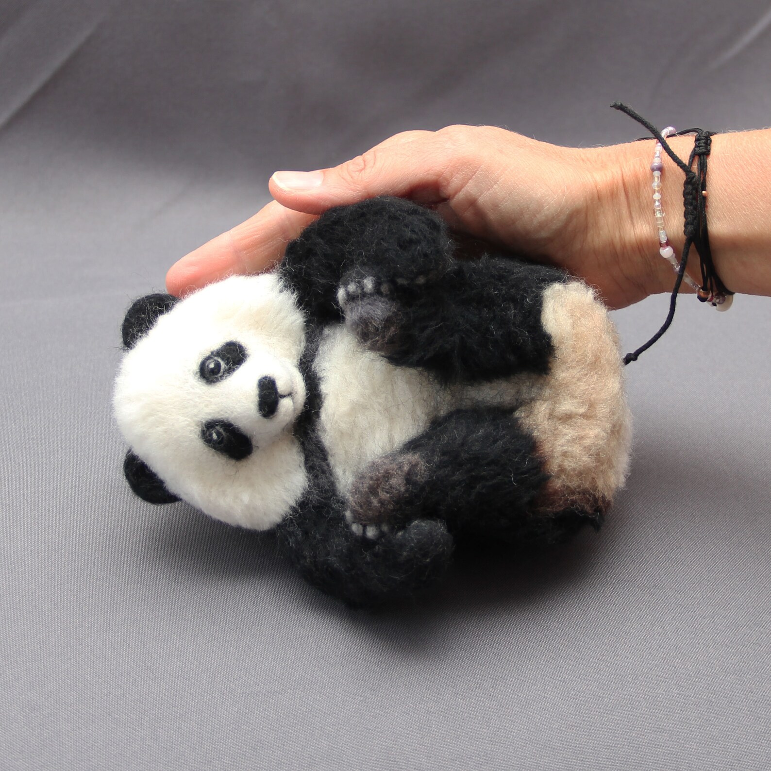 Needle Felted Baby Panda, Panda Bear Sculpture, Panda Home Decor ...