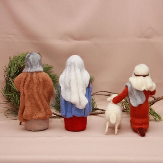 Needle Felted Nativity Set, Christmas Decoration, Holy Family, Mary ...
