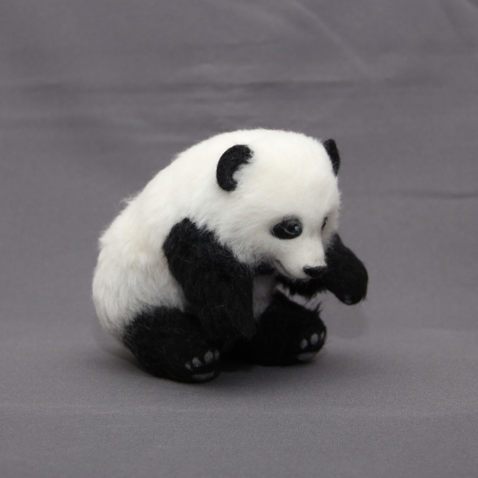 Needle Felted Baby Panda, Panda Bear Sculpture, Panda Home Decor ...