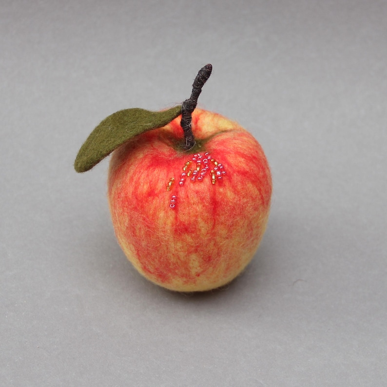 Needle Felted Red Apple, Life Size Needle Felted Fruit, Autumn Fall ...