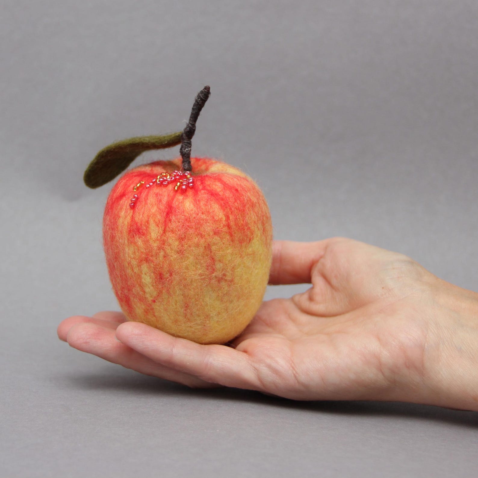 Needle Felted Red Apple, Life Size Needle Felted Fruit, Autumn Fall ...