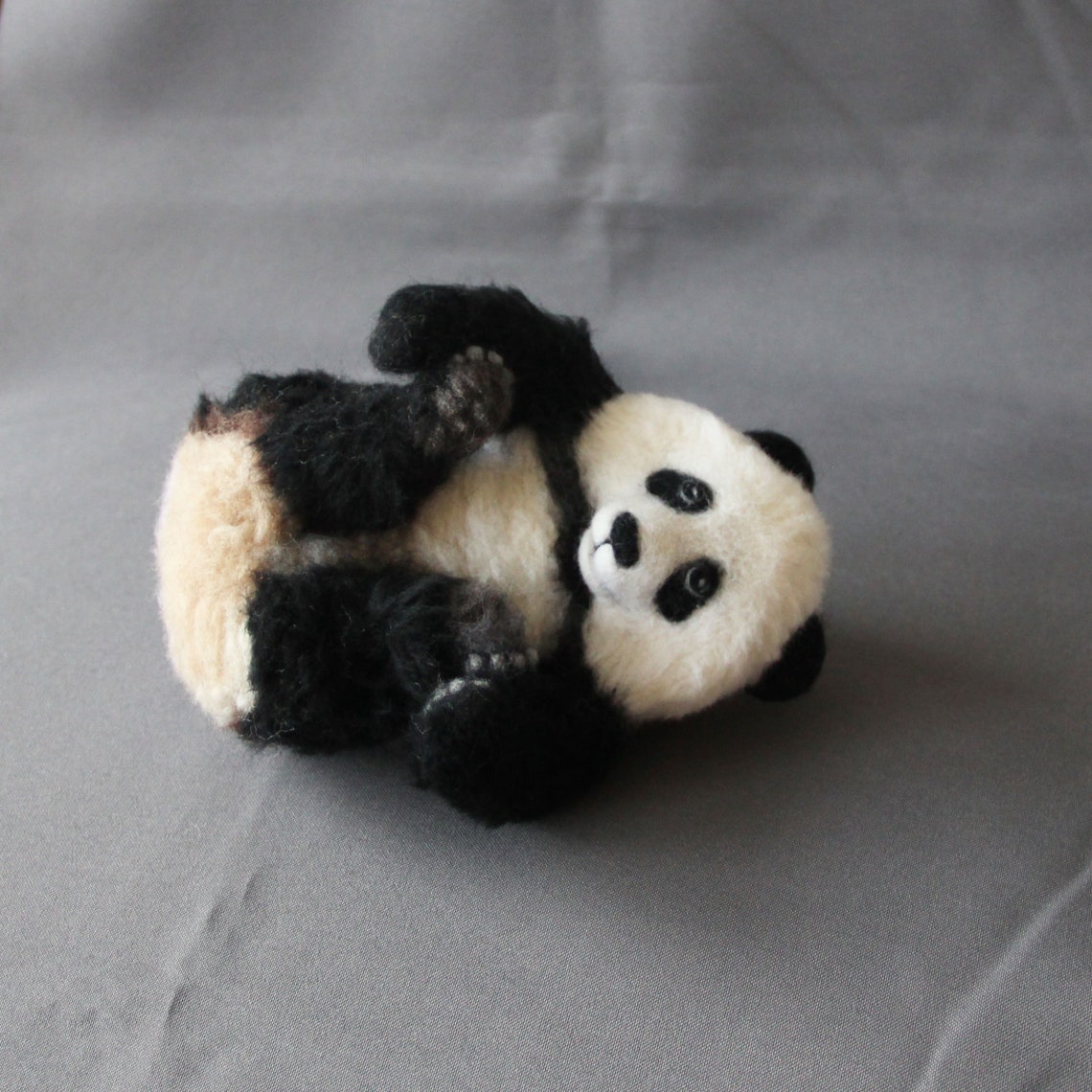 Needle Felted Baby Panda Panda Bear Sculpture Panda Home - Etsy