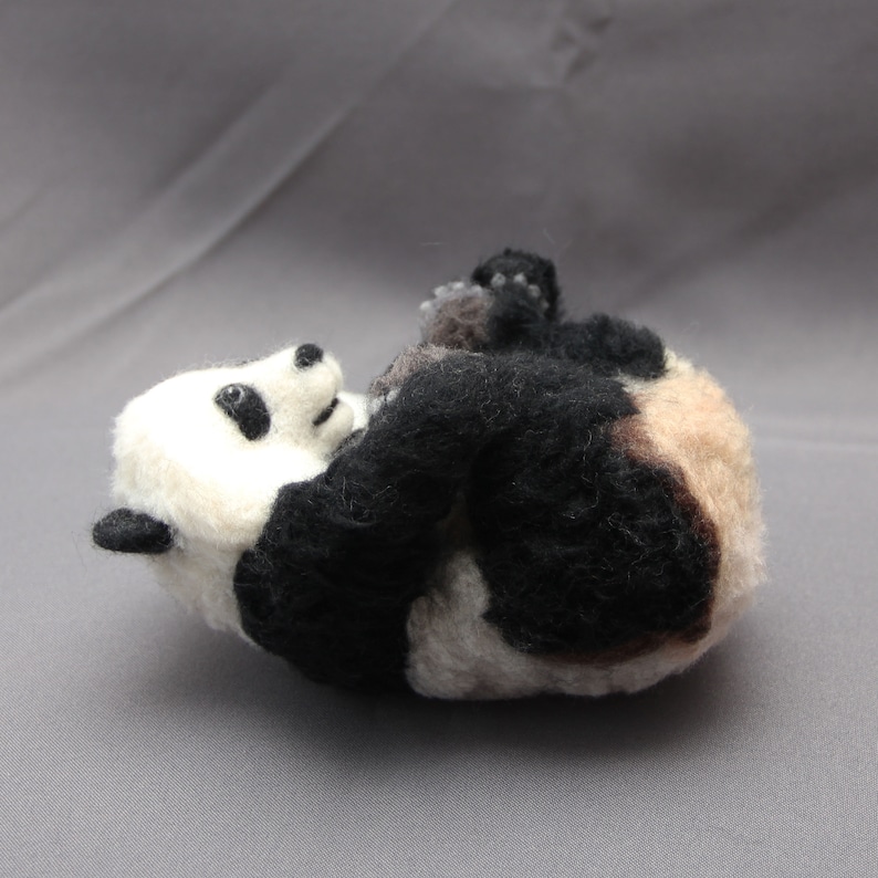 Needle Felted Baby Panda, Panda Bear Sculpture, Panda Home Decor ...