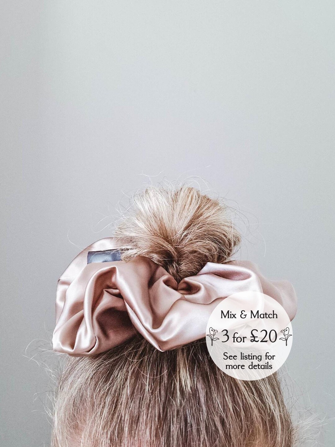 Giant Mink Brown Satin Scrunchie - XL Hair Accessory - Oversized Hair ...