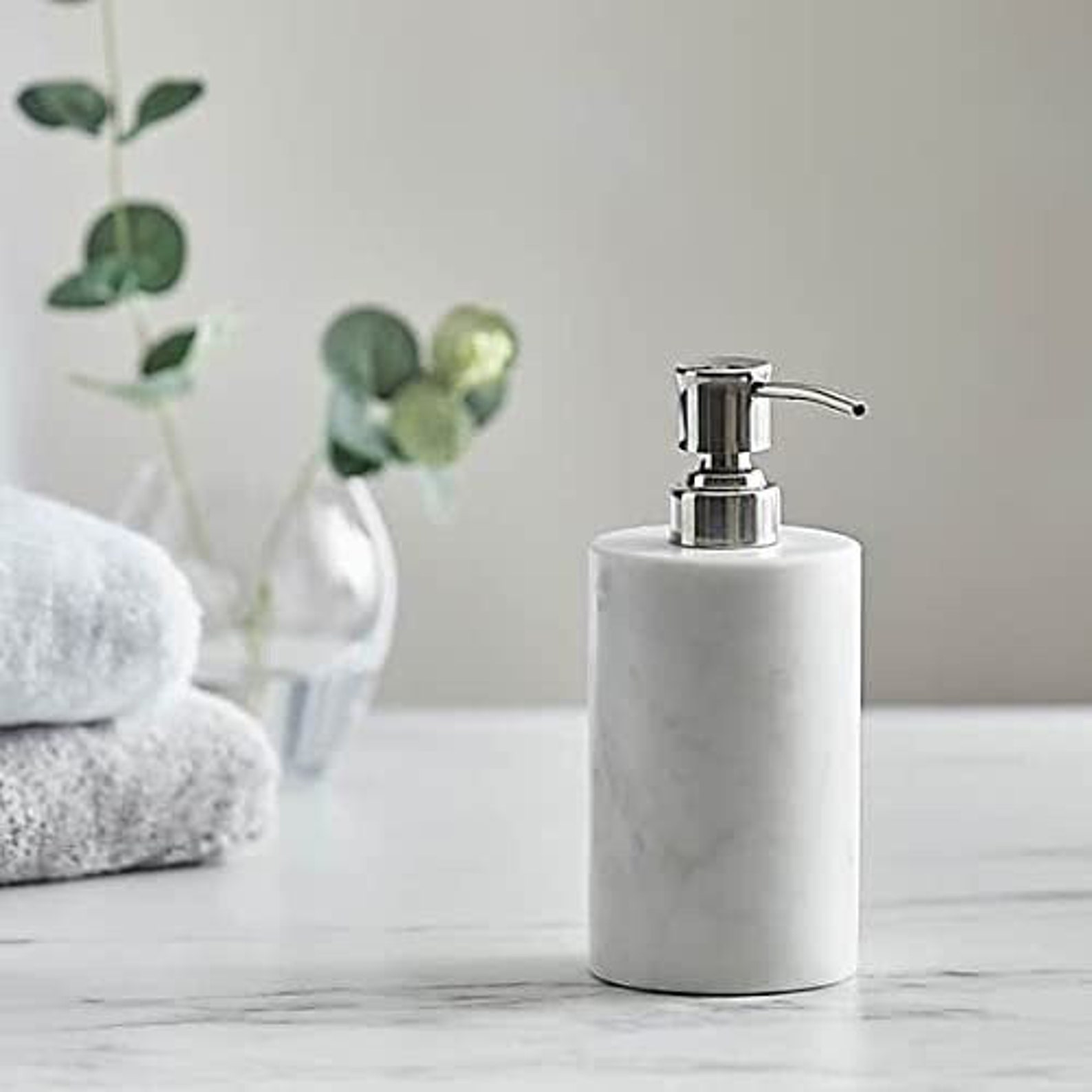 Jairi Traders Marble Marble Soap Dispenser With Stainless Steel Pump ...