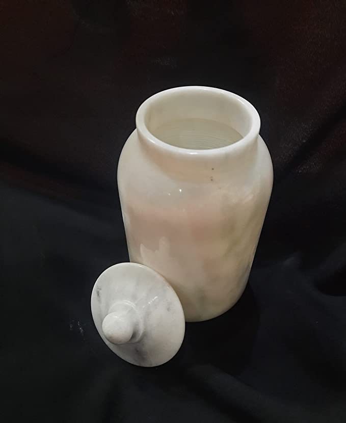 Jairi Traders Marble Vintage Soft Beige Carved Stone Marble Apothecary ...