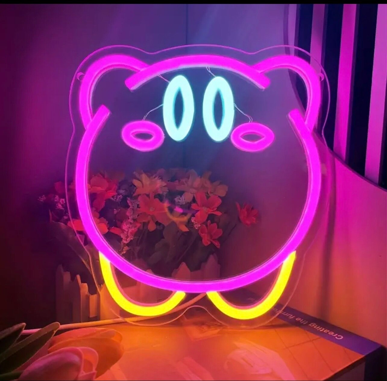 Kirby Led Wall Neon Sign Light . Anime Neon Light Cartoon Light - Etsy