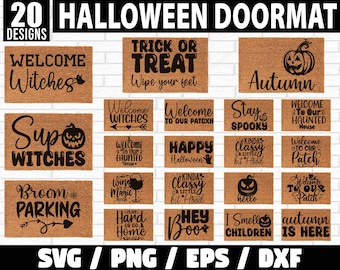 Halloween Doormat Svg Bundle, Halloween Welcome Sign Svg, Welcome Boo ...