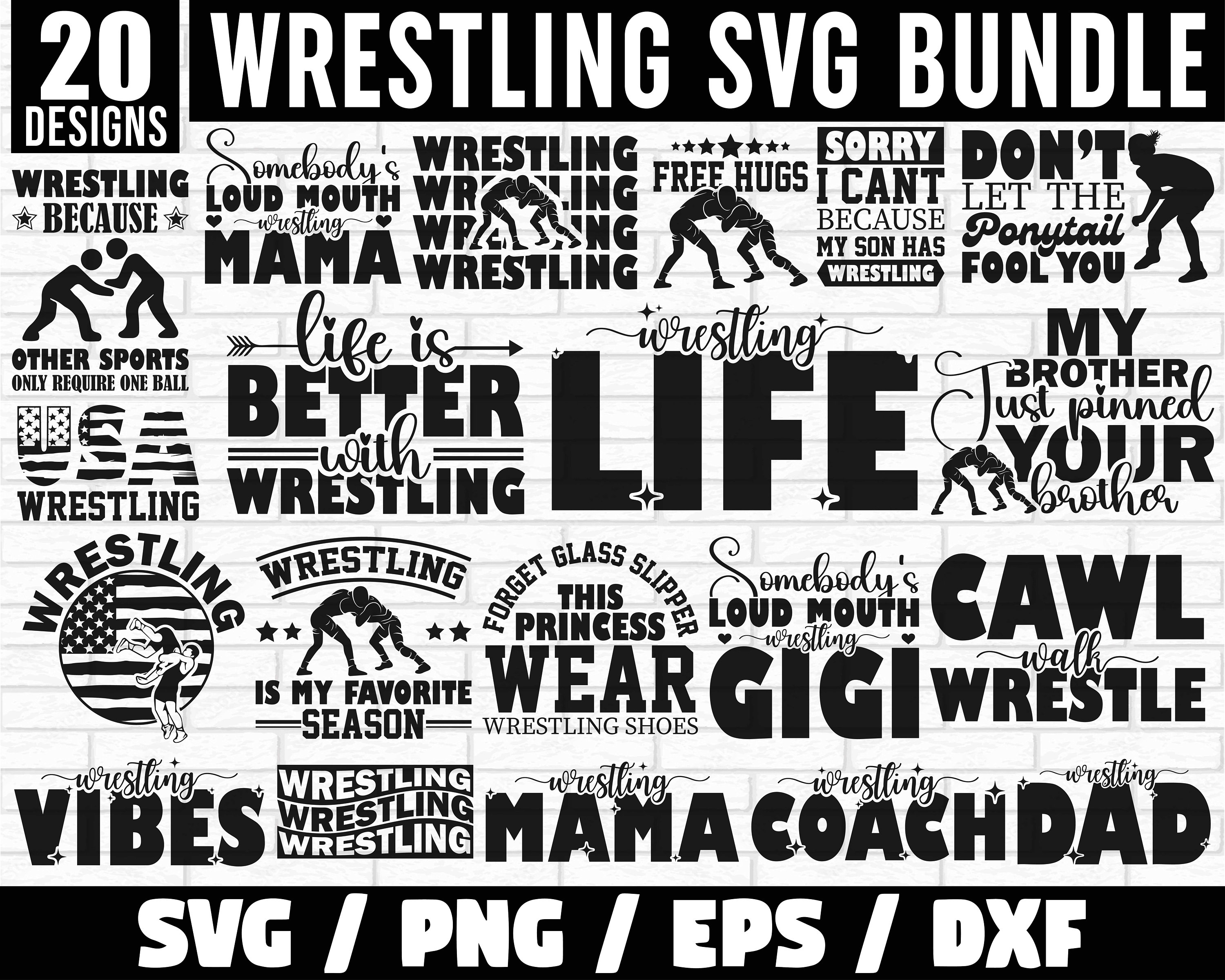 Wrestling SVG Bundle, Wrestler Svg, Wrestler Png Bundle, Wrestling Svg ...