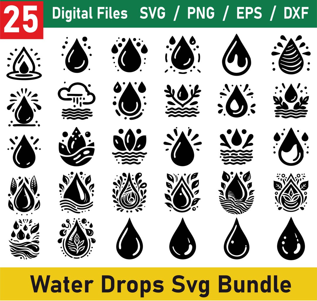 Water Drops Rain Drops Water Splash Bundle | Watersplash Raindrops ...