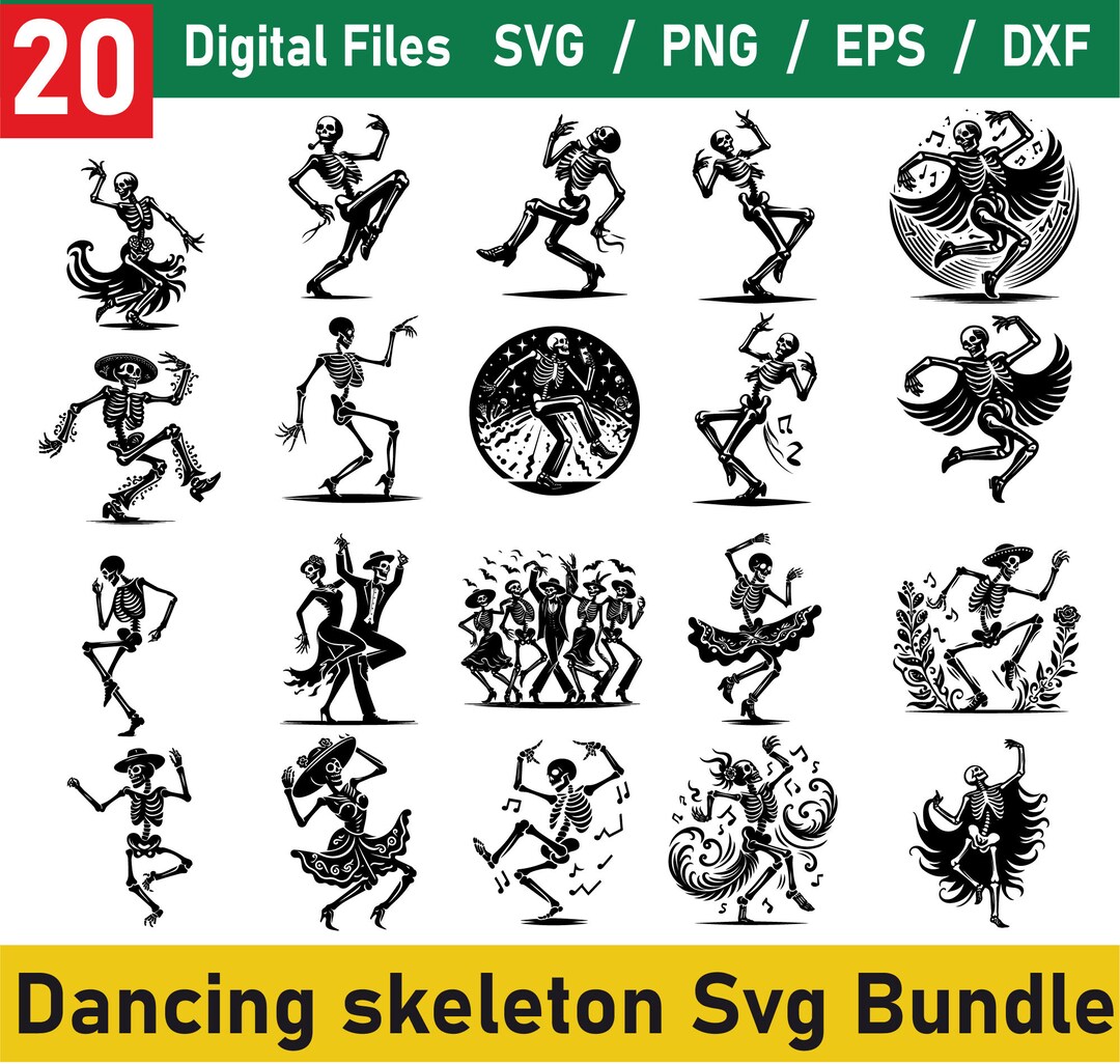 Dancing Skeletons Svg,skeleton Funny Dance Svg,skeleton SVG, Halloween ...