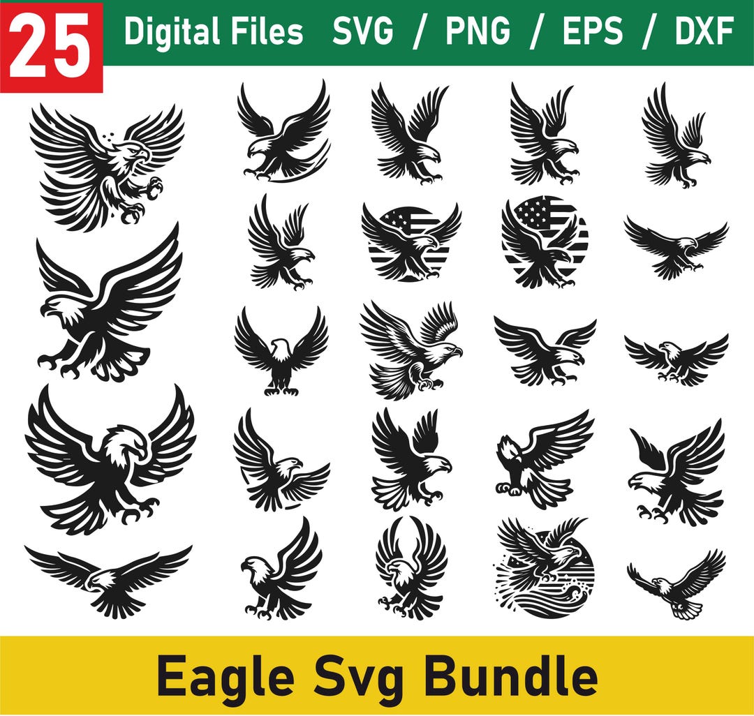Flying Eagle SVG Bundle, Flying Eagle Dxf, Flying Eagle Png, Flying ...