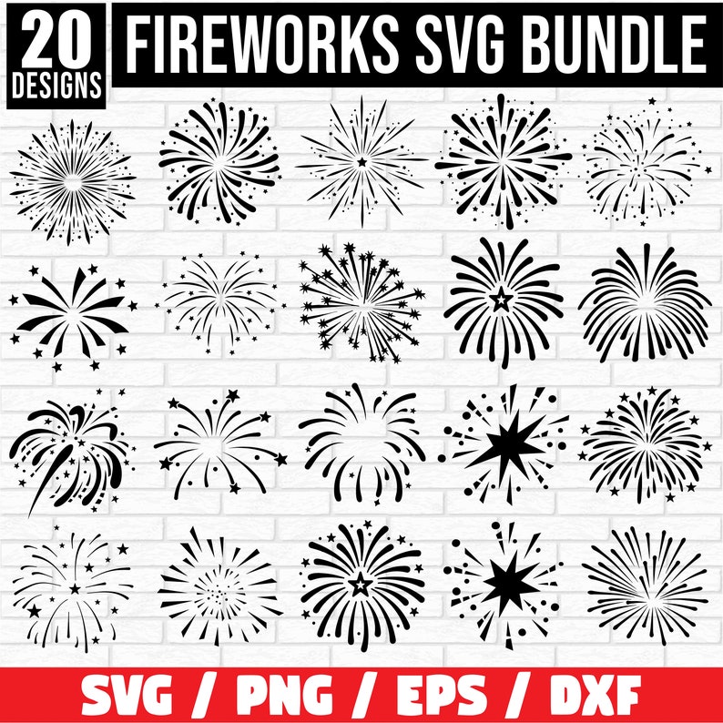 Fireworks Bundle Svg, Fireworks Svg Cut File, Fireworks Clipart ...