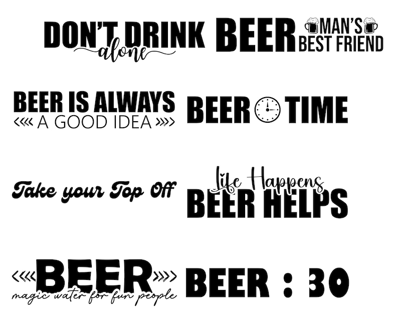 Beer SVG Bundle, Beer Quotes SVG Designs, Beer Glass SVG, Alcohol ...