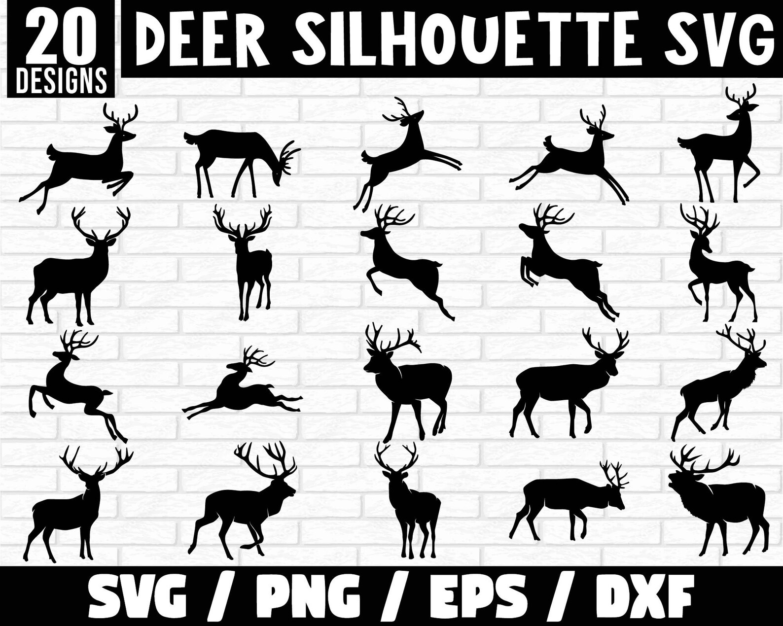 Deer SVG Bundle, Deer SVG, Nature Deer Svg, Mountains Svg, Animals Svg ...