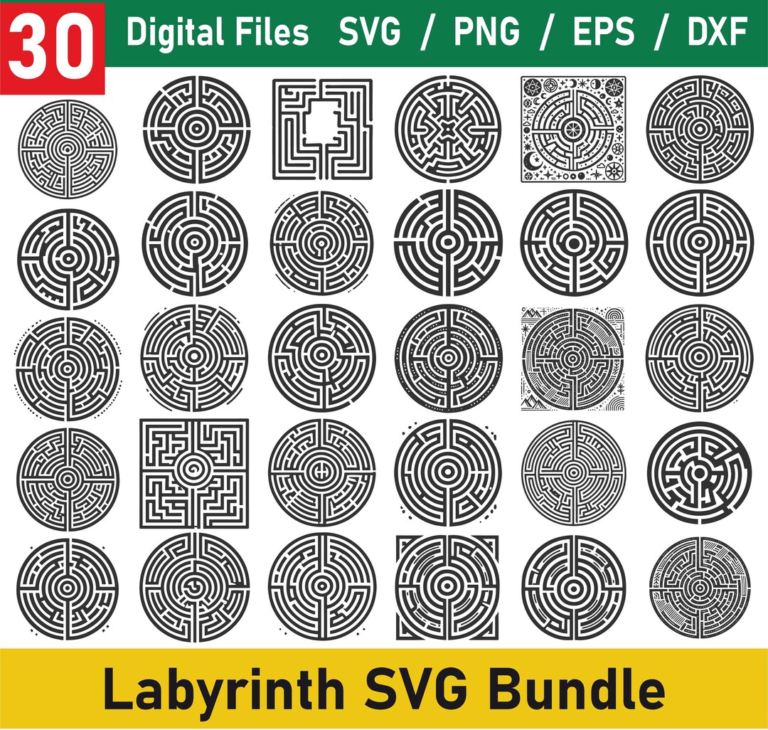 Labyrinth SVG Bundle, Maze Png Bundle, Labyrinth Clipart, Maze Svg ...