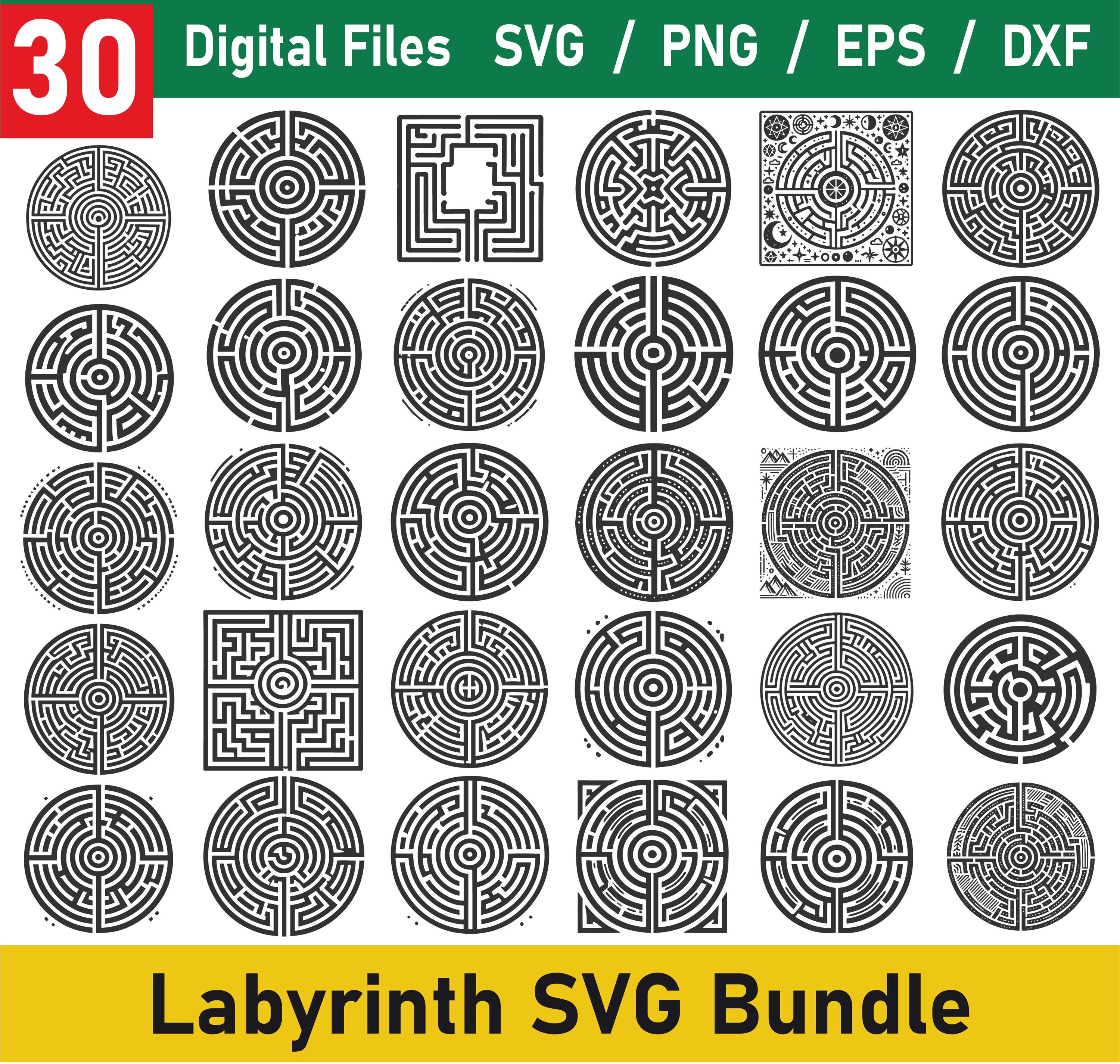 Labyrinth SVG Bundle, Maze Png Bundle, Labyrinth Clipart, Maze Svg ...
