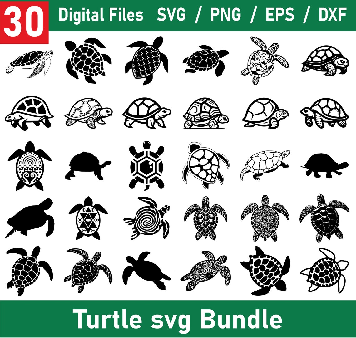 Turtle Svg Bundle, Sea Turtle Svg, Cute Sea Turtle Svg, Baby Turtle Svg ...