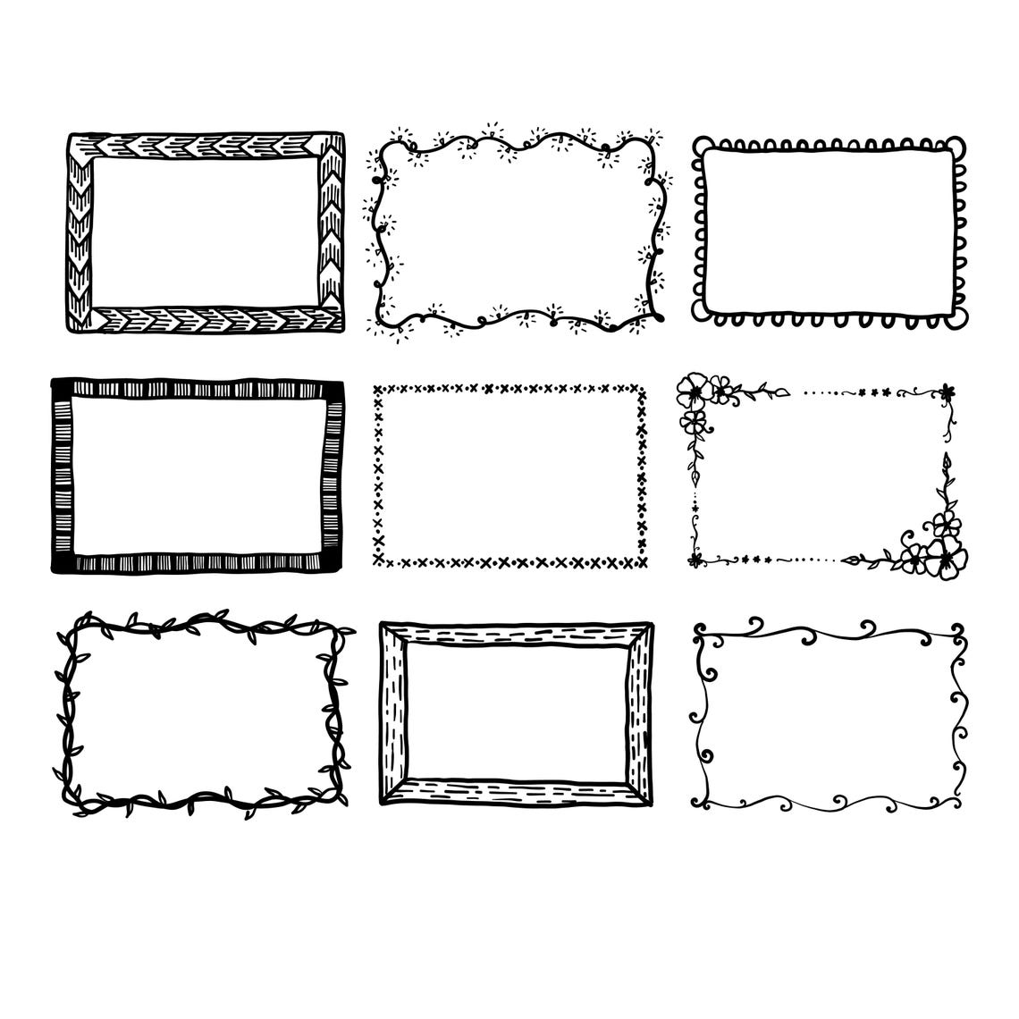 Rectangle Frame Svg Png Bundle, Rectangle Clipart, Square Svg, Frames ...