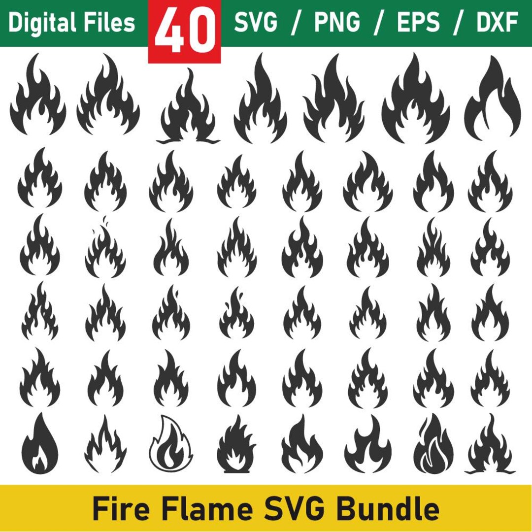 Fire SVG Bundle, Fire Flames Svg, Flames Frame Svg, Fire Frame Svg ...