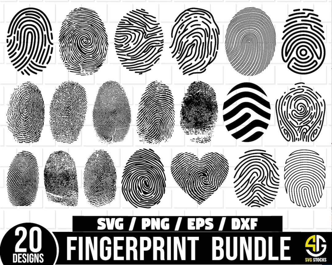 Fingerprint SVG Bundle, Biometric Svg, Fingerprint Dxf, Fingerprint Png ...