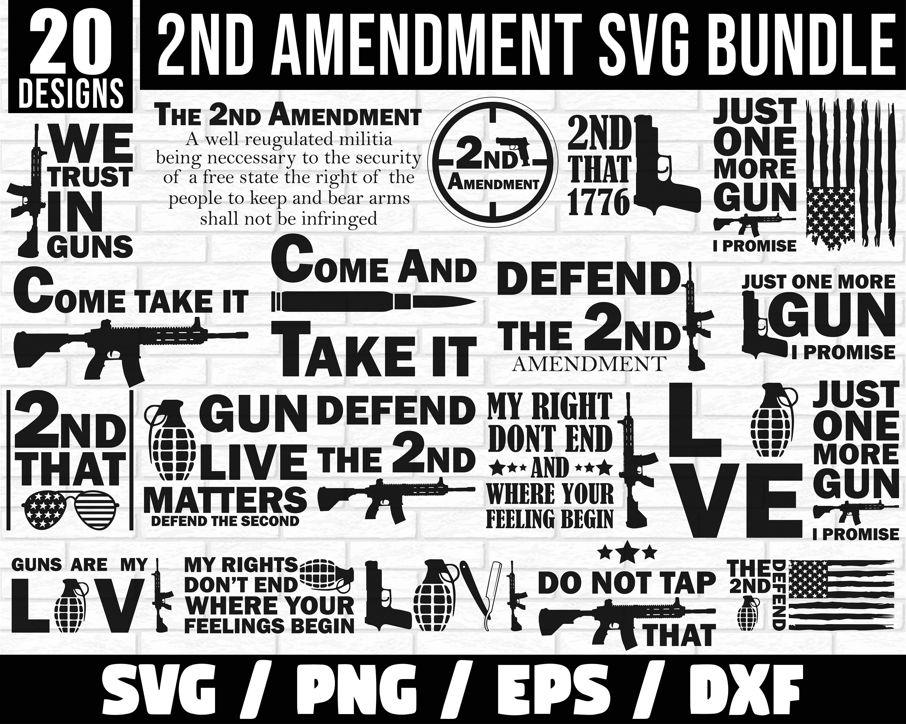 2nd Amendment Svg Bundle, 2nd Amendment American Flag Svg, Second Amendment Svg, Gun Rights Svg ...
