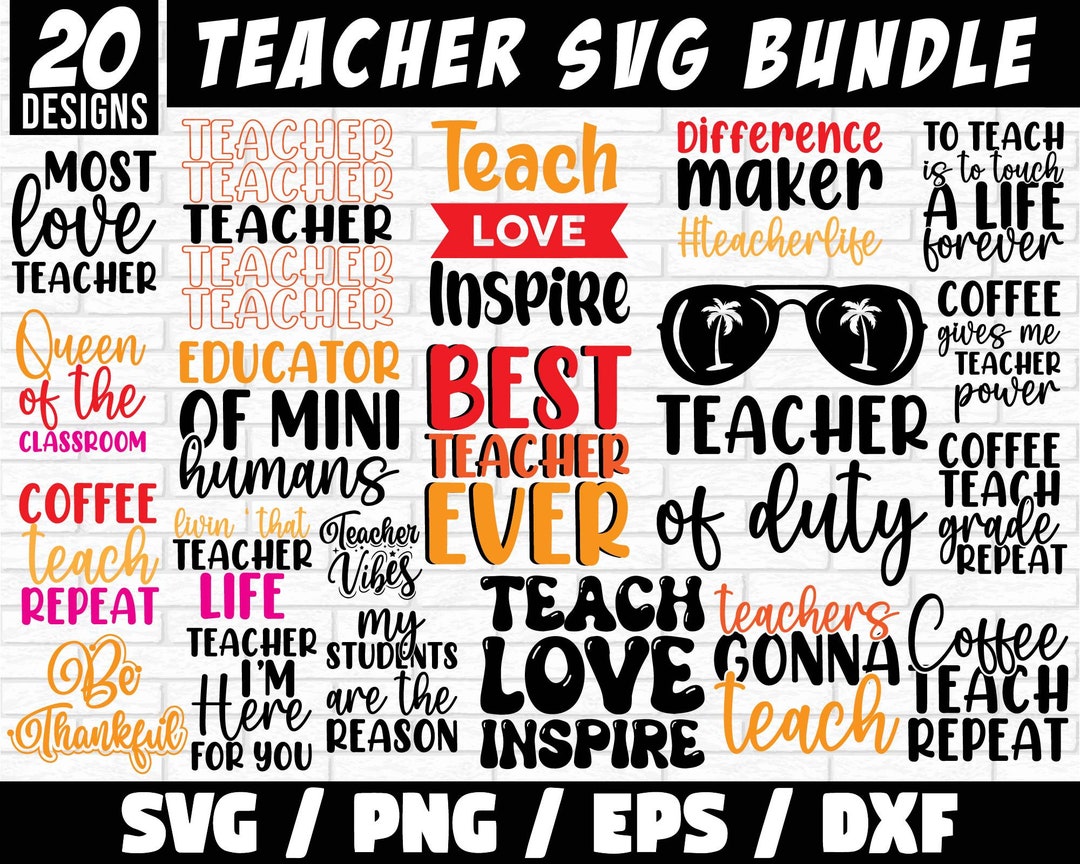 Teacher SVG Bundle, Funny Teacher Svg, Teacher Life Svg, Back to School ...