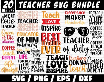 Teacher Svg Bundle, Teacher Life Svg, Back to School Svg, Teacher ...
