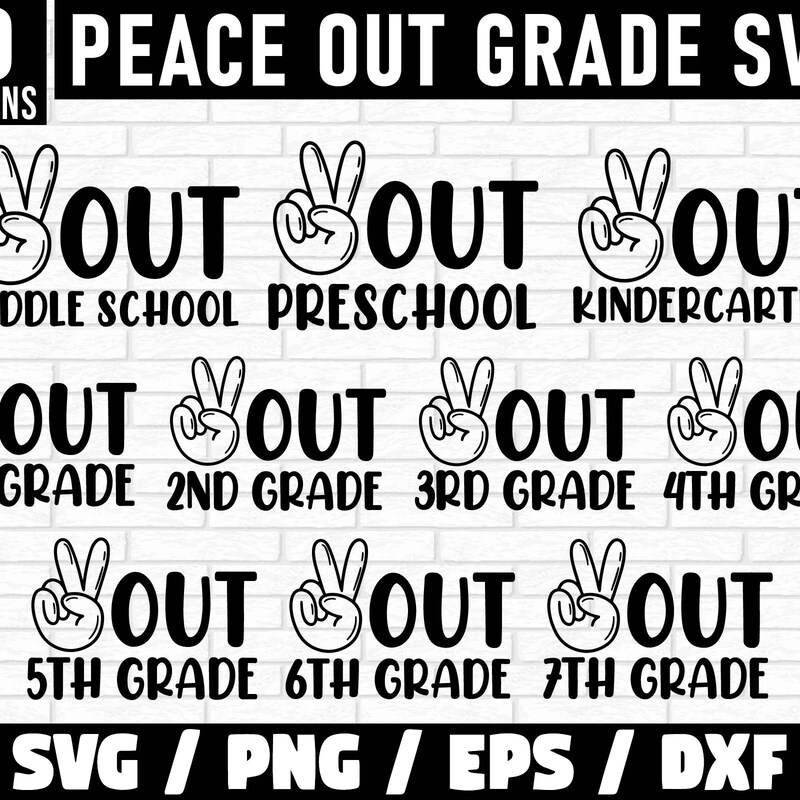 Peace Out Fifth Grade - Etsy