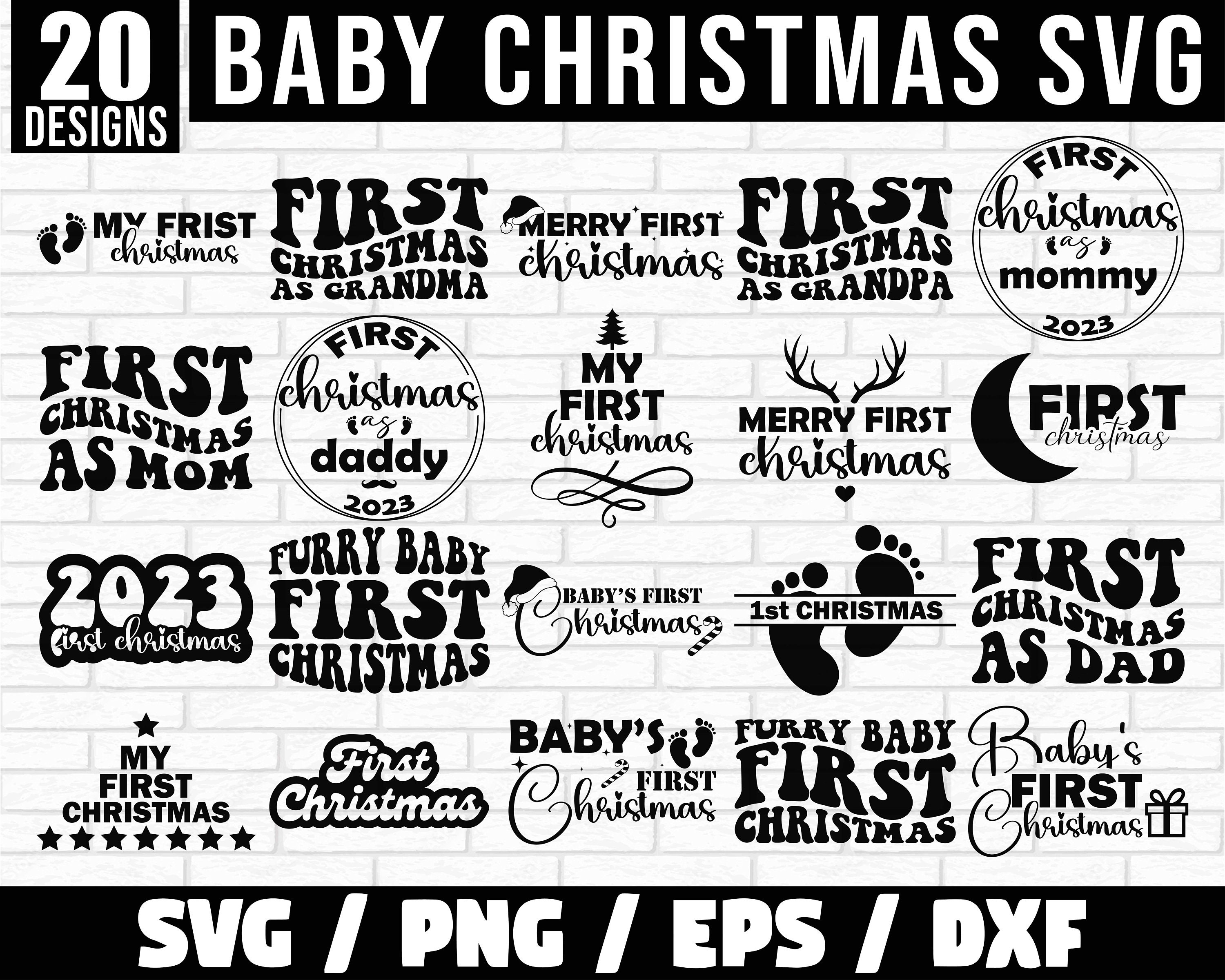 Baby's First Christmas Svg Bundle, Baby 1st Christmas Ornament Svg, My ...