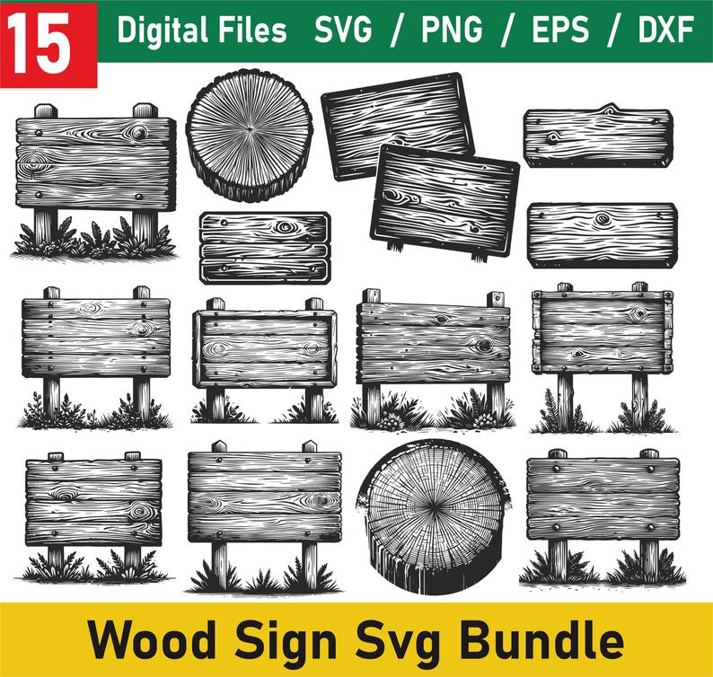 Wood Sign Svg Bundle, Wood Board Svg, Board Pattern Svg Png, Rustic ...